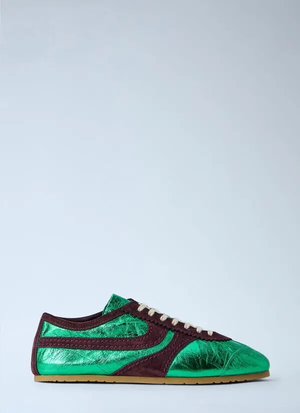Dries Van Noten Metallic Panel Sneakers - Green
