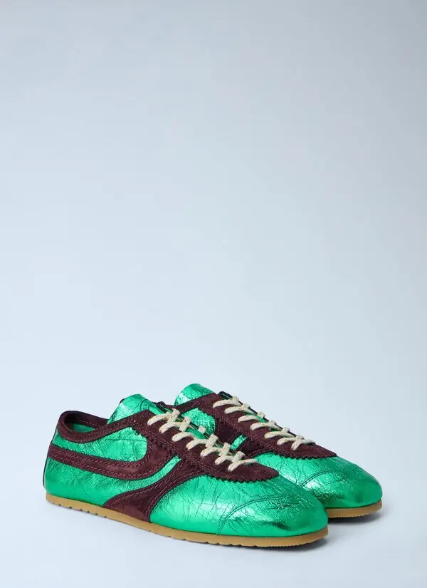 Dries Van Noten Metallic Panel Sneakers - Green