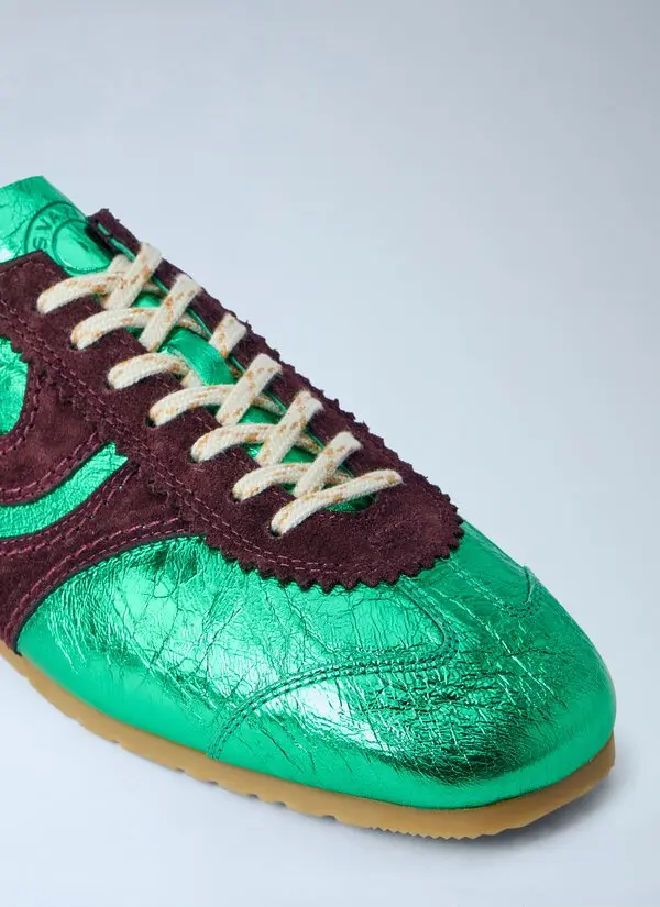 Dries Van Noten Metallic Panel Sneakers - Green