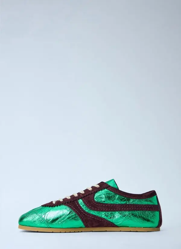 Dries Van Noten Metallic Panel Sneakers - Green