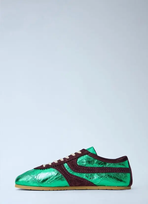 Dries Van Noten Metallic Panel Sneakers - Green