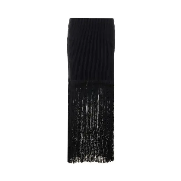 Alaïa Fringed Tube Skirt - Black