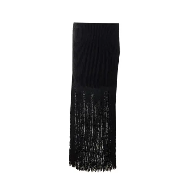 Alaïa Fringed Tube Skirt - Black