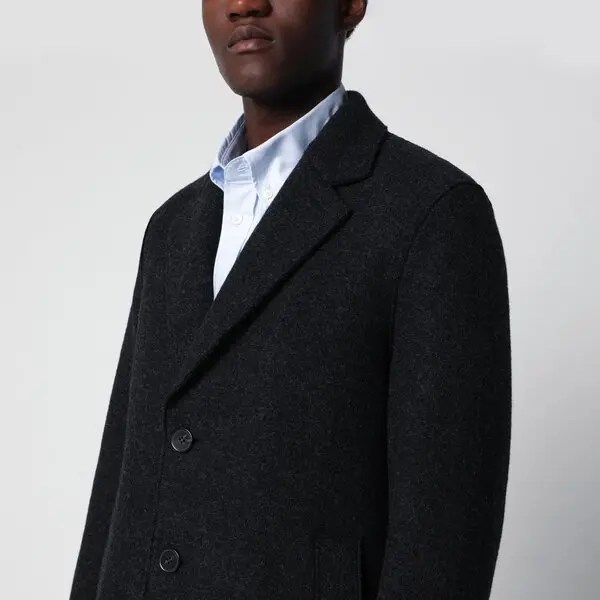 Harris Wharf London Anthracite Grey Single-breasted Wool Coat