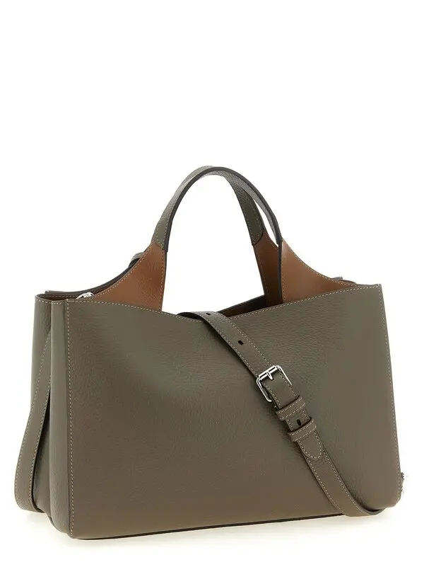 TOD'S Small Leather Bucket Bag - Gray