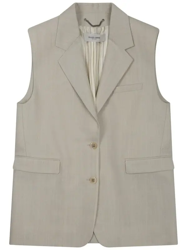 GOLDEN GOOSE Wool Vest - Cream