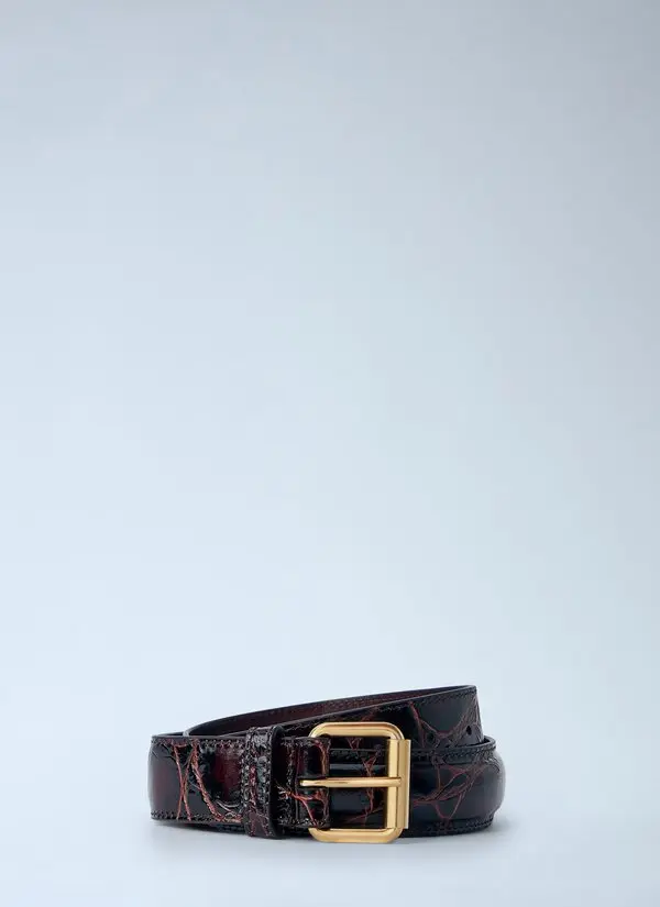 Dries Van Noten Embossed Leather Belt - Multicolor
