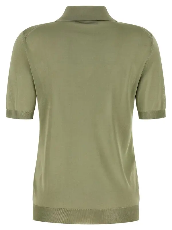 Fendi Shiny Viscose Polo Shirt