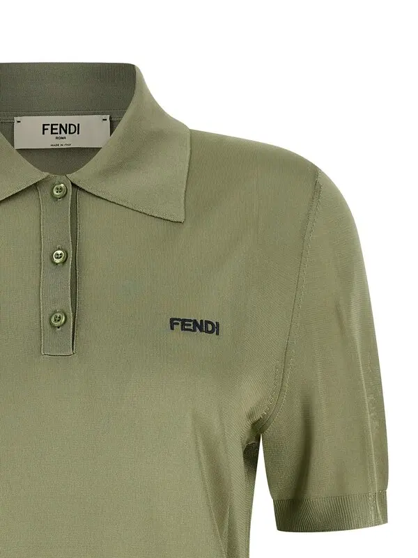 Fendi Shiny Viscose Polo Shirt