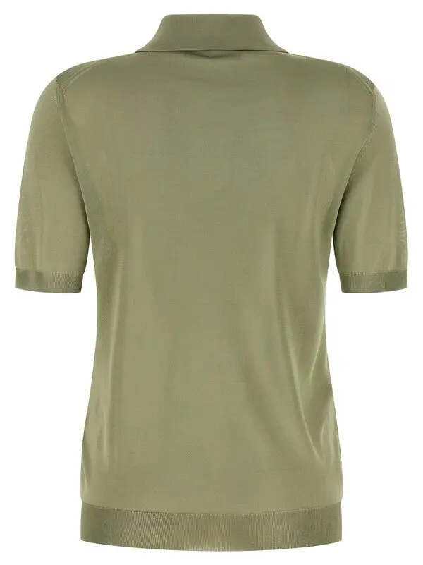 Fendi Shiny Viscose Polo Shirt