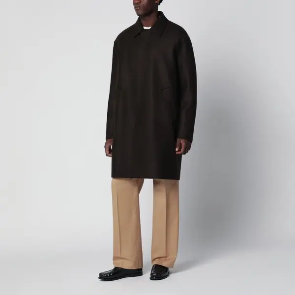 Harris Wharf London Dark Wool Coat - Brown