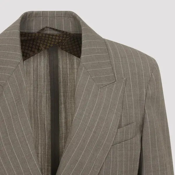 Max Mara Acciaio Pinstripe Virgin Wool Jacket - Multicolor