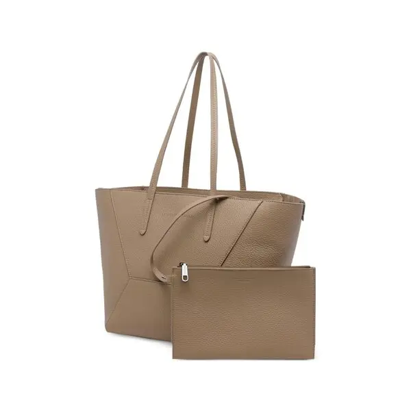 Brunello Cucinelli Calf Leather Tote - Cream