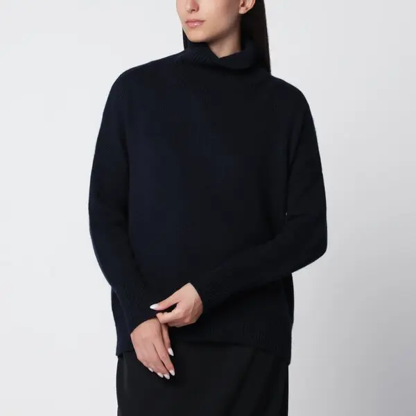 LISA YANG Heidi Turtleneck Sweater In Navy Cashmere - Blue