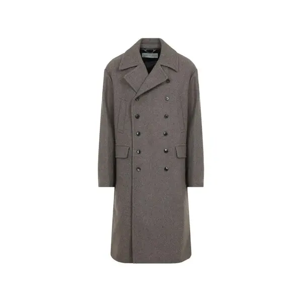 Dries Van Noten Wool Double-breasted Coat - Brown