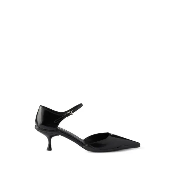 Prada Brushed Leather Pointed-toe Pumps - Black