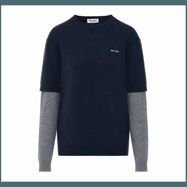 Miu Miu Logo Sweater - Blue