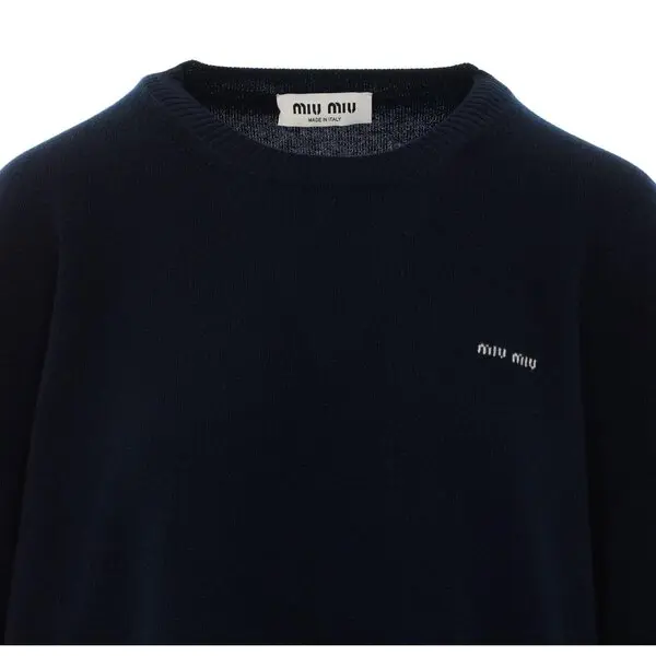 Miu Miu Logo Sweater - Blue