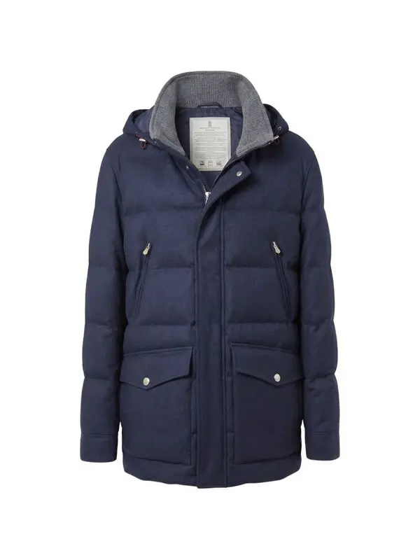 Brunello Cucinelli Wool Hooded Jacket - Multicolor