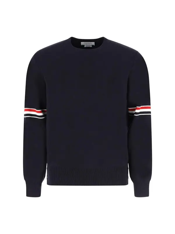 Thom Browne Cotton Crewneck Sweater - Blue