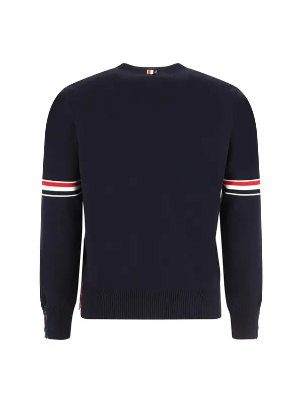 Thom Browne Cotton Crewneck Sweater - Blue