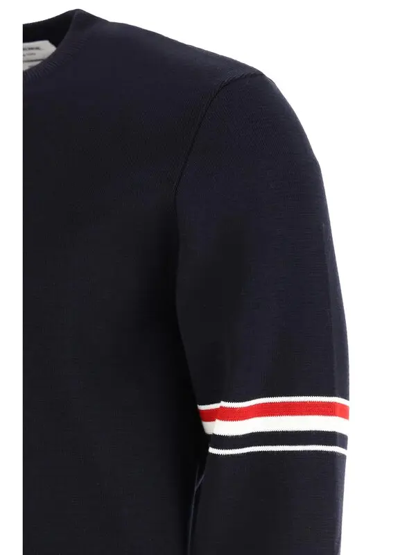 Thom Browne Cotton Crewneck Sweater - Blue