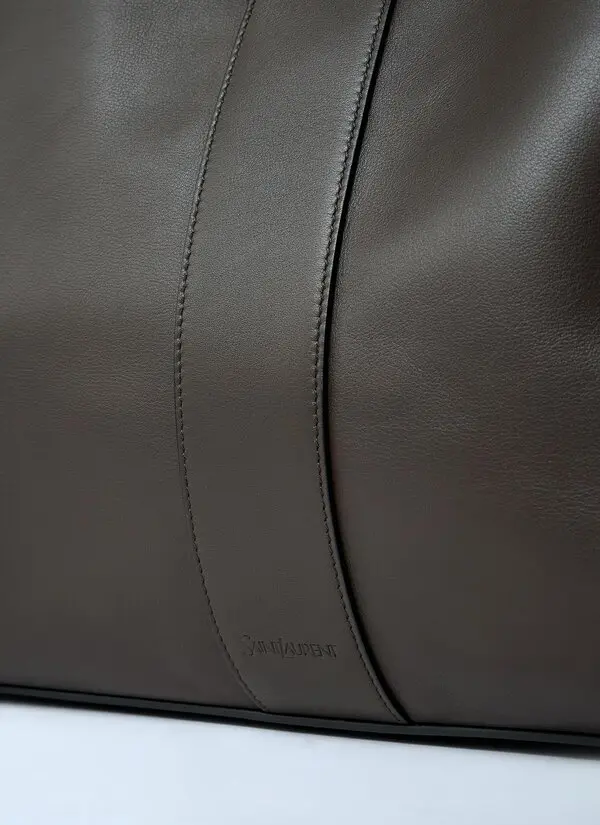 Saint Laurent Large Y-shaped Leather Tote Bag - Brown