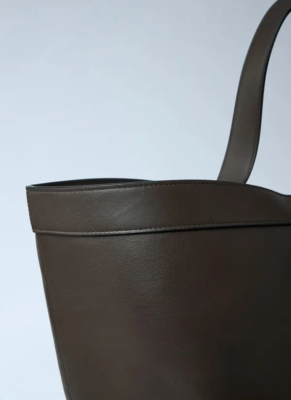 Saint Laurent Large Y-shaped Leather Tote Bag - Brown