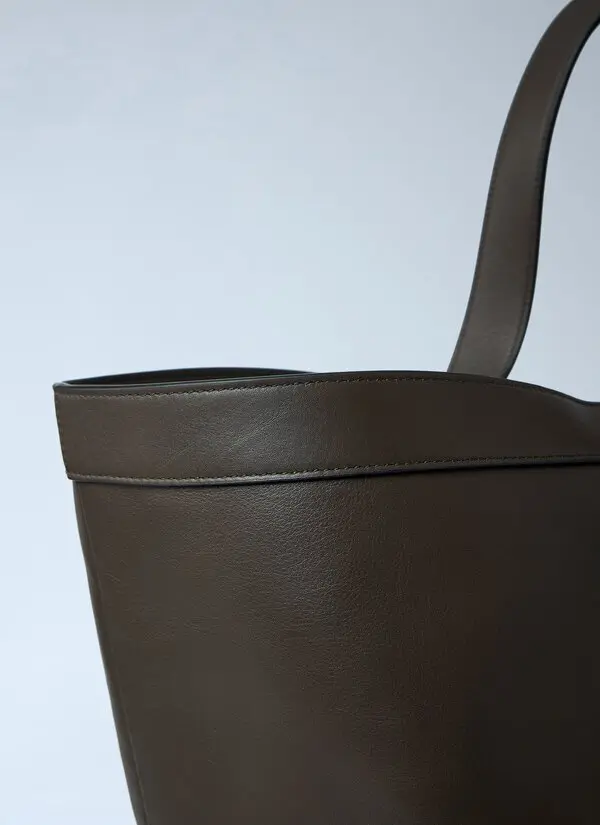 Saint Laurent Large Y-shaped Leather Tote Bag - Brown