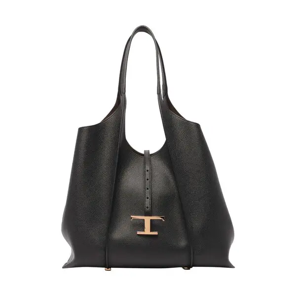 TOD'S Medium T Timeless Shopping Bag - Black
