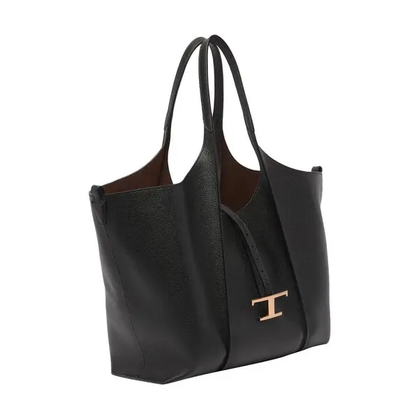 TOD'S Medium T Timeless Shopping Bag - Black