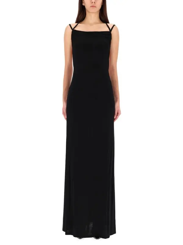 MARINE SERRE Long Jersey Dress - Black