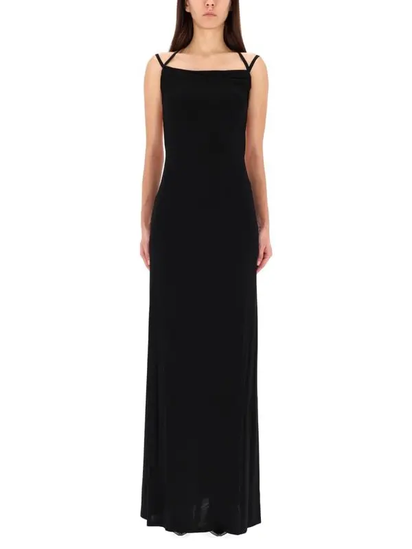 MARINE SERRE Long Jersey Dress - Black