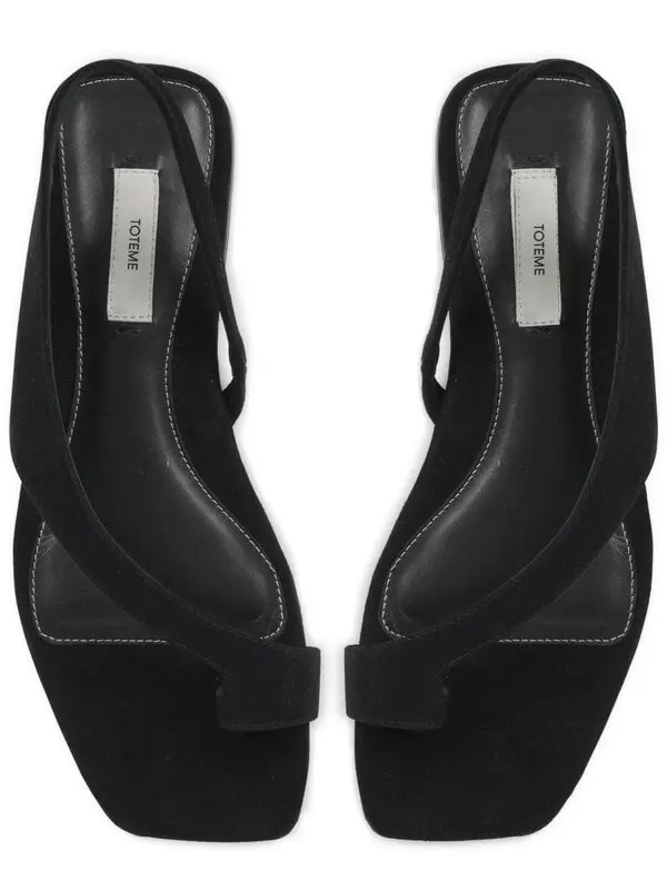 TOTEME Suede Sandal - Black