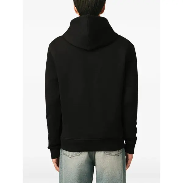 AMI Paris Organic Cotton Fleece Hoodie - Black