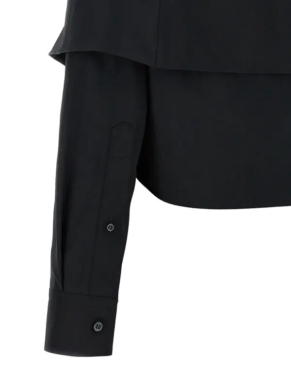 Balenciaga Crop Shirt Off The Shoulder - Black
