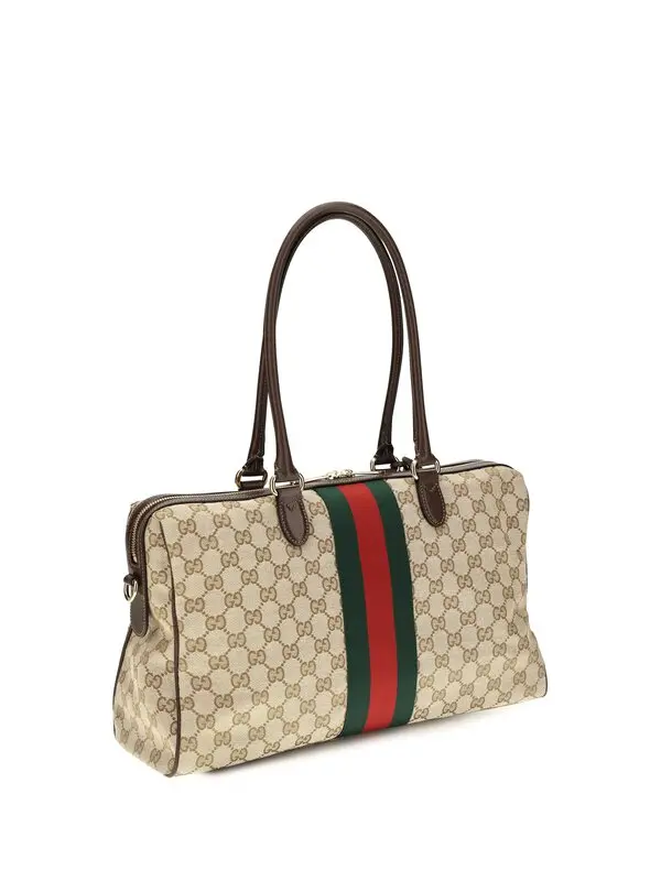 Gucci Large Horsebit Web Top Handle Bag