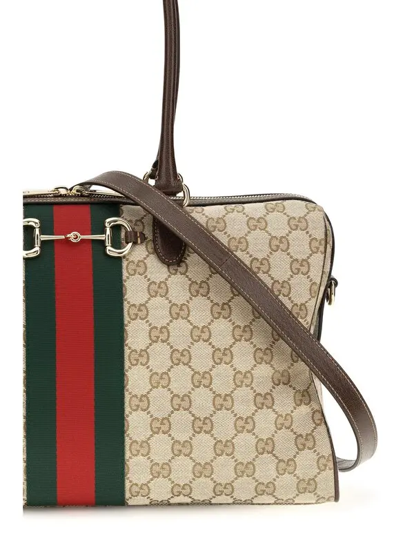Gucci Large Horsebit Web Top Handle Bag