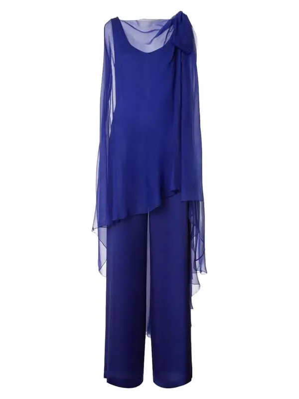 Alberta Ferretti Jumpsuit In Misto Seta - Blue