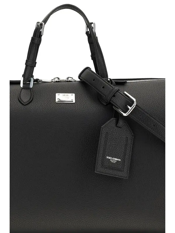 Dolce & Gabbana Vittoria Calfskin Travel Bag - Black