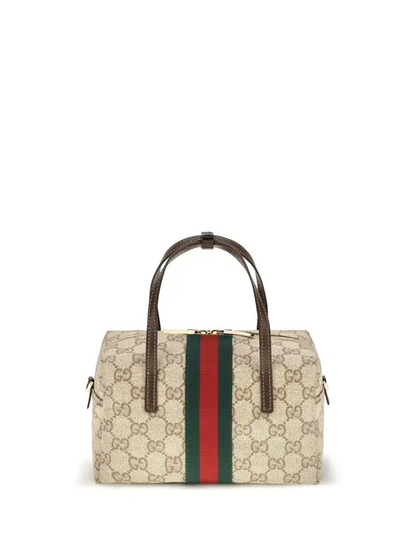 Gucci Mini Boston Handbag With Web Stripe