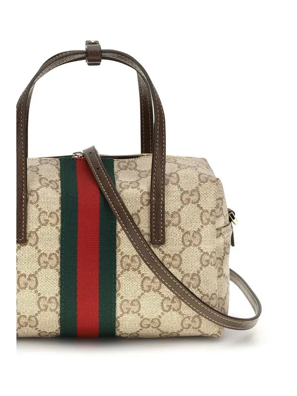 Gucci Mini Boston Handbag With Web Stripe