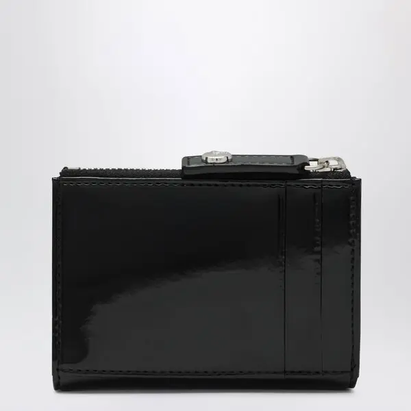 VIVIENNE WESTWOOD Slim Flap Card Holder With Crystal-embellished Orb Bas Relief - Black