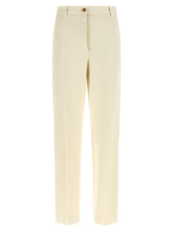 Dries Van Noten Pilar Cotton Canvas Trousers - Cream