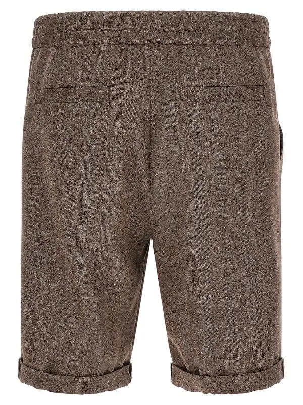 Brunello Cucinelli Linen And Wool Bermuda Shorts