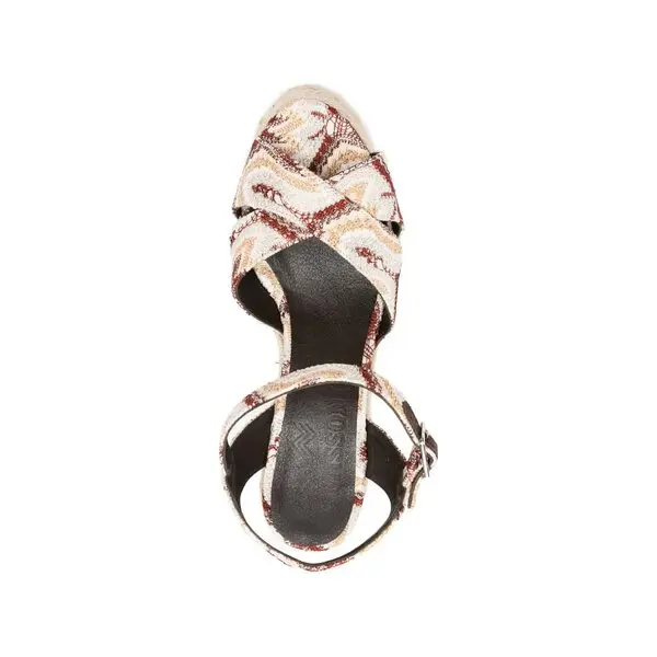 Missoni Woven Platform Wedge Sandals - Cream