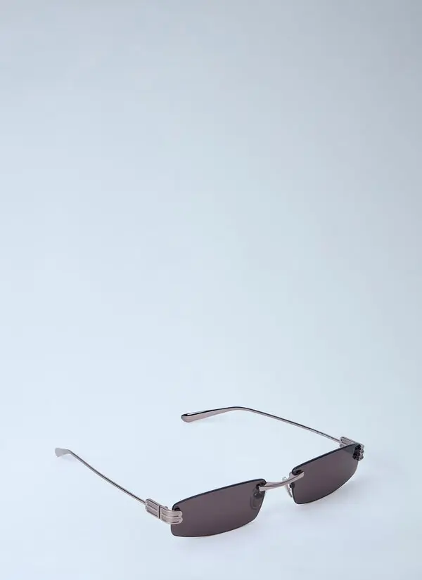 Balenciaga Gossip Rectangle Sunglasses - Silver