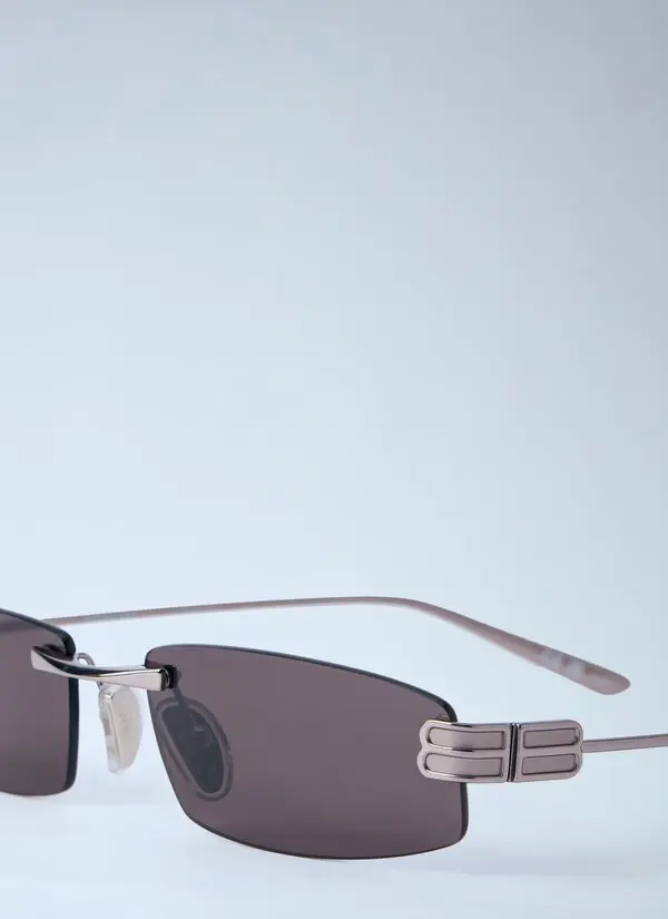 Balenciaga Gossip Rectangle Sunglasses - Silver