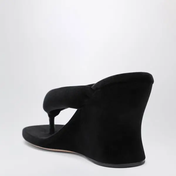Balenciaga Gaeta Wedge Thong Sandals - Black