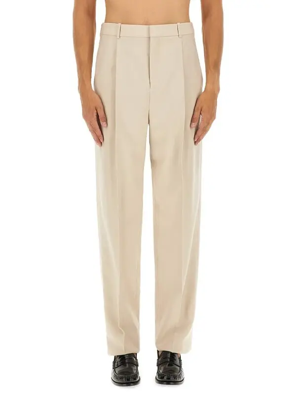 Saint Laurent Light Wool Pants - Cream